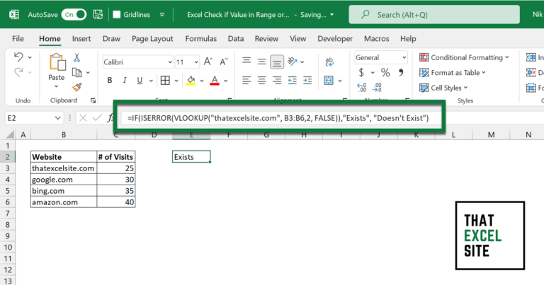 Excel: How to Check if a Value Exists in a Range or List - That Excel Site